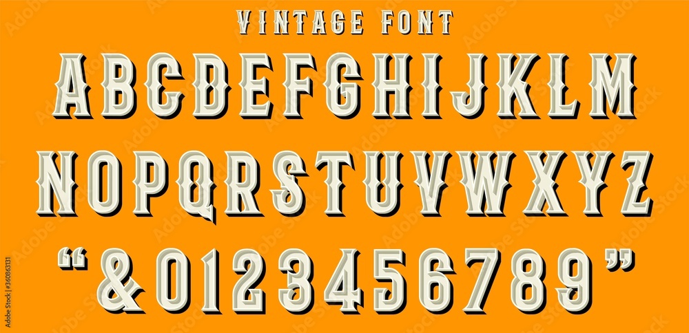 vintage font vector Stock Vector | Adobe Stock