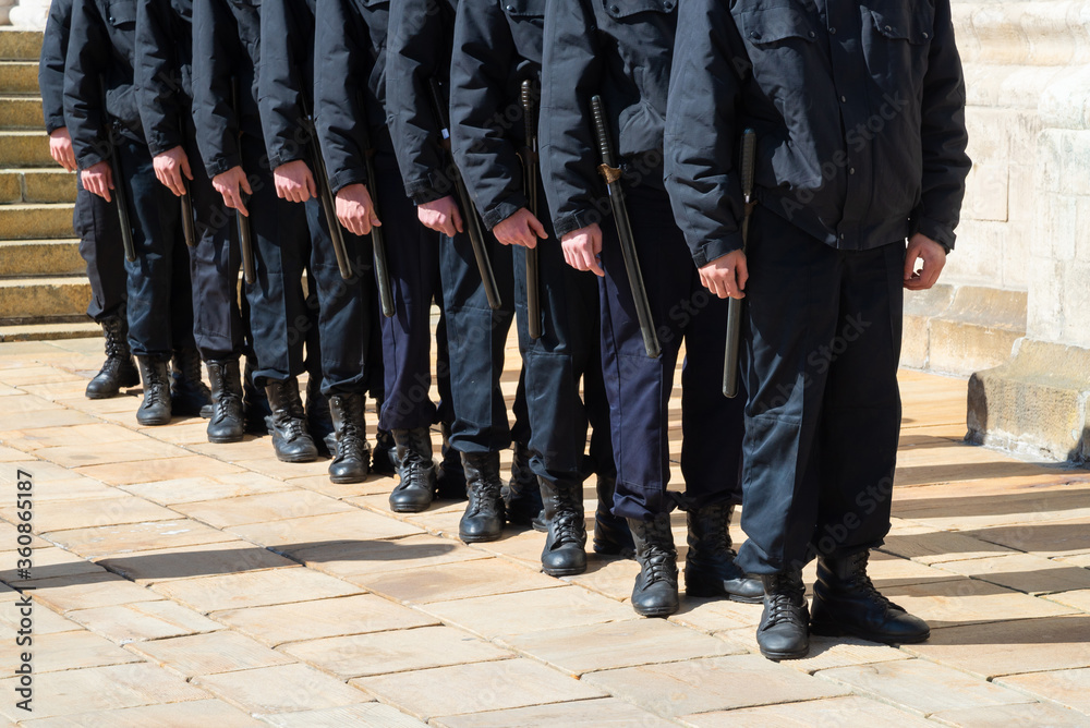 Poster Security guard stand by in the row waiting for ceremony parade ...