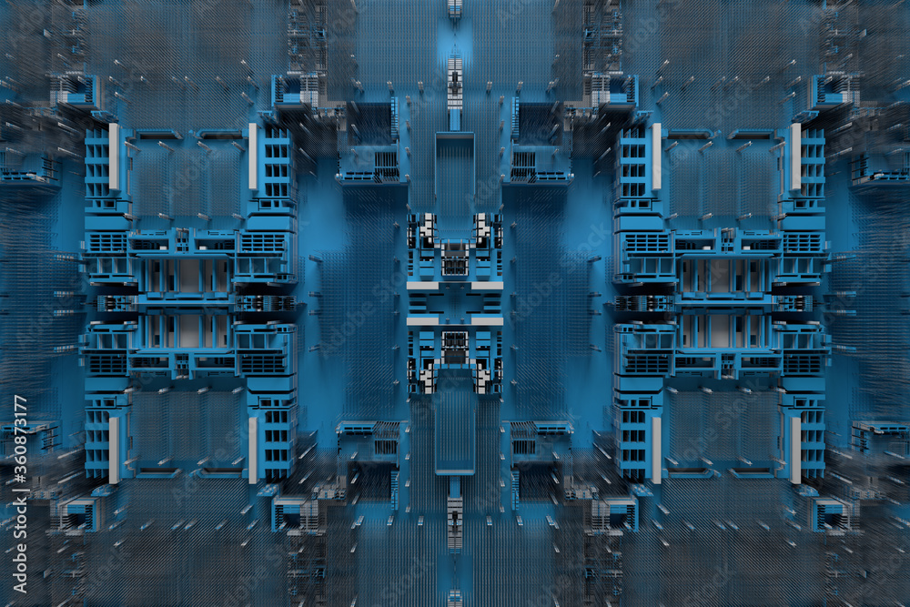 3d render of technology background with complex structure and details ...