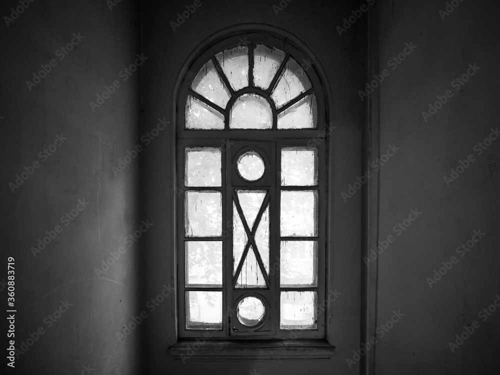 The window of the house was built in the Neo-Renaissance style in the ...