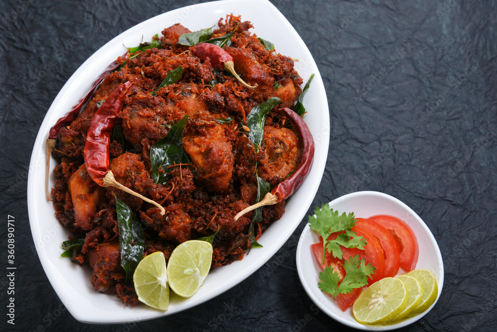 Fotografia do Stock: Fried chicken Kebab, Kerala Chicken fry or 65 is ...