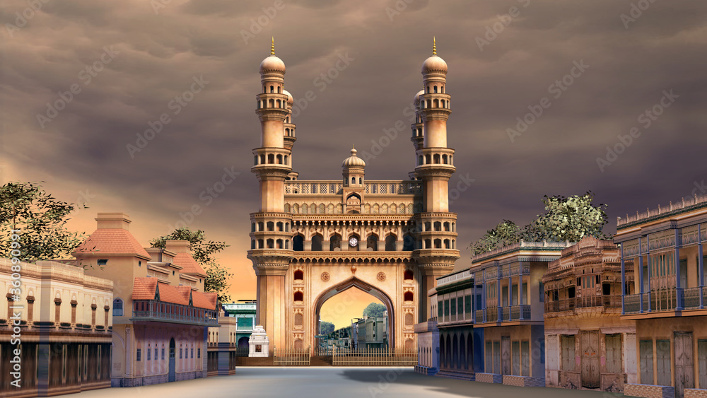 Charminar vintage look from Hyderabad a monument which recognized by ...