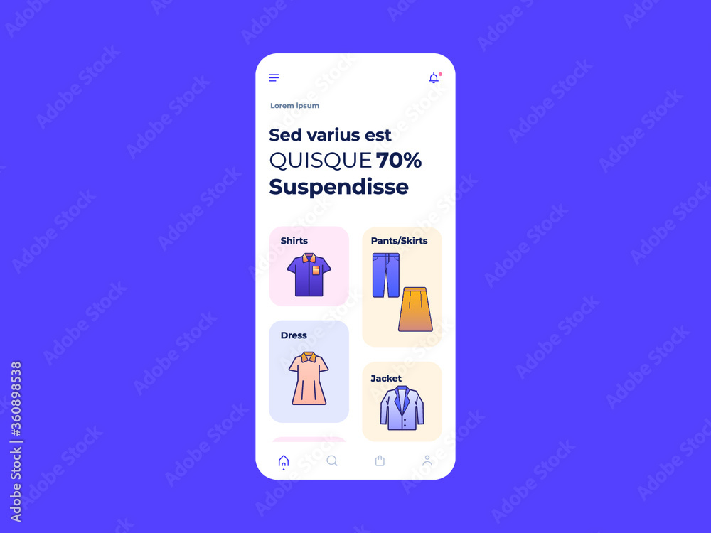 Mobile Shopping Mall Template Design Stock Vector | Adobe Stock
