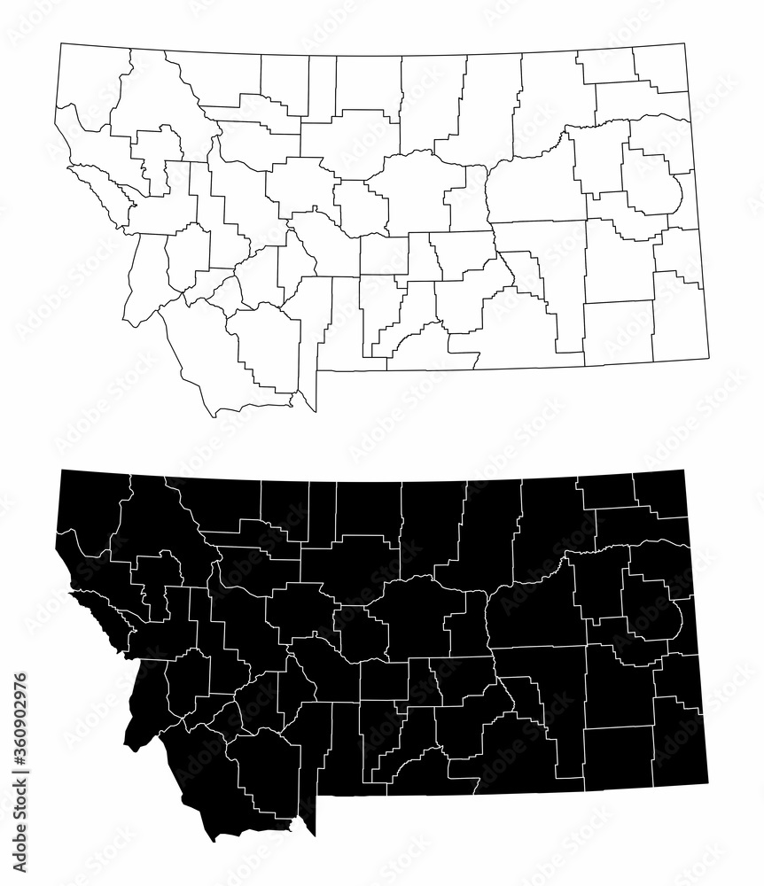 Montana county maps Stock Vector | Adobe Stock