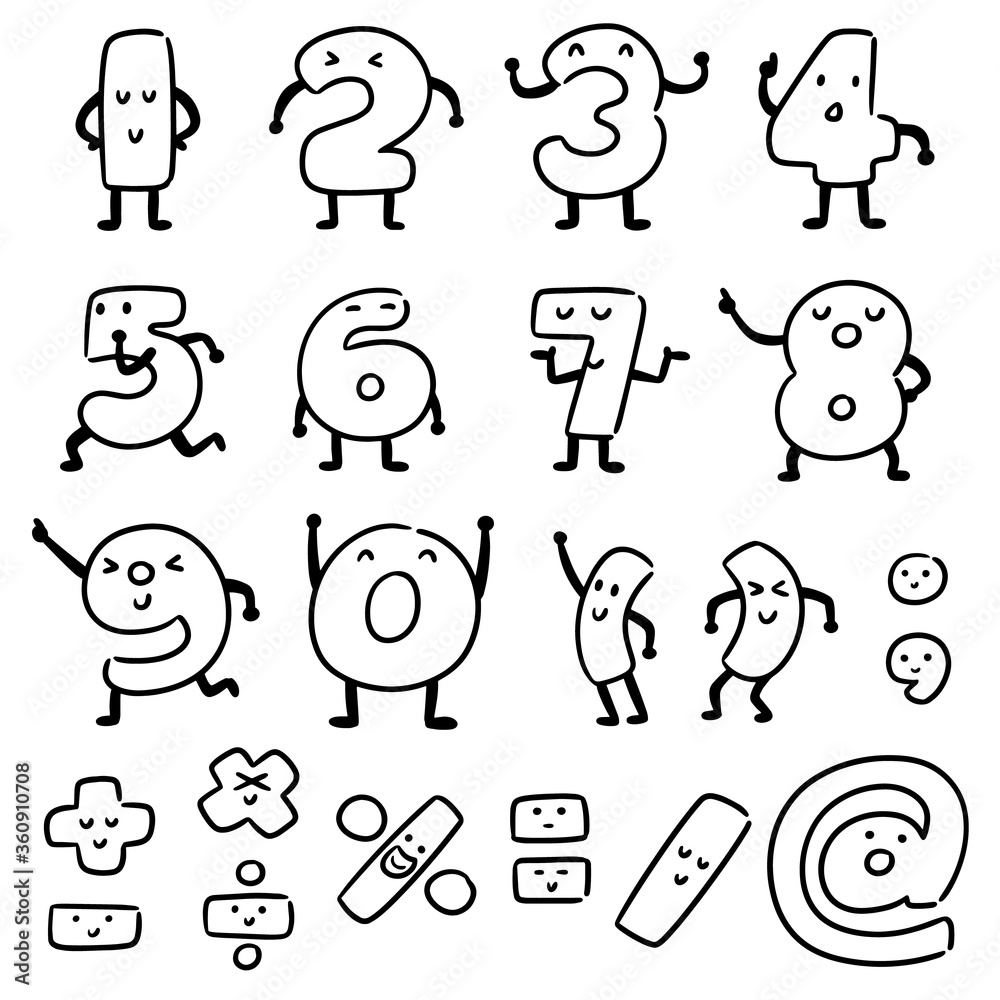 Vector Set Of Number Cartoon Stock Vector Adobe Stock vector-set-of-number-cartoon-stock-vector-adobe-stock