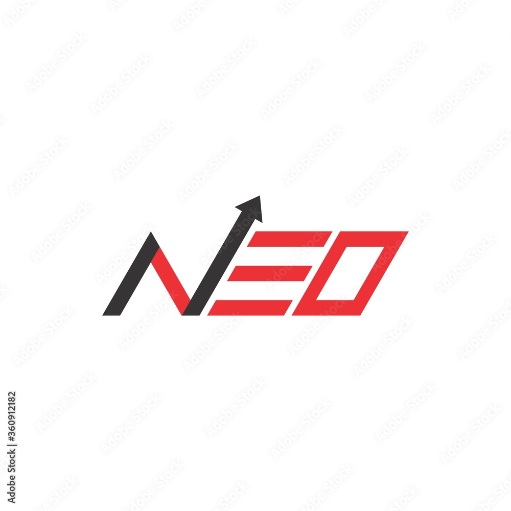 NEO letter with up arrow logo design vector Stock Vector | Adobe Stock