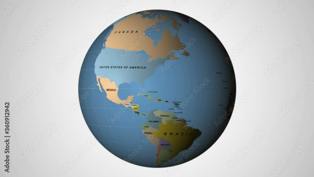 Vidéo Stock Planet Earth in moving. The world map on light background ...