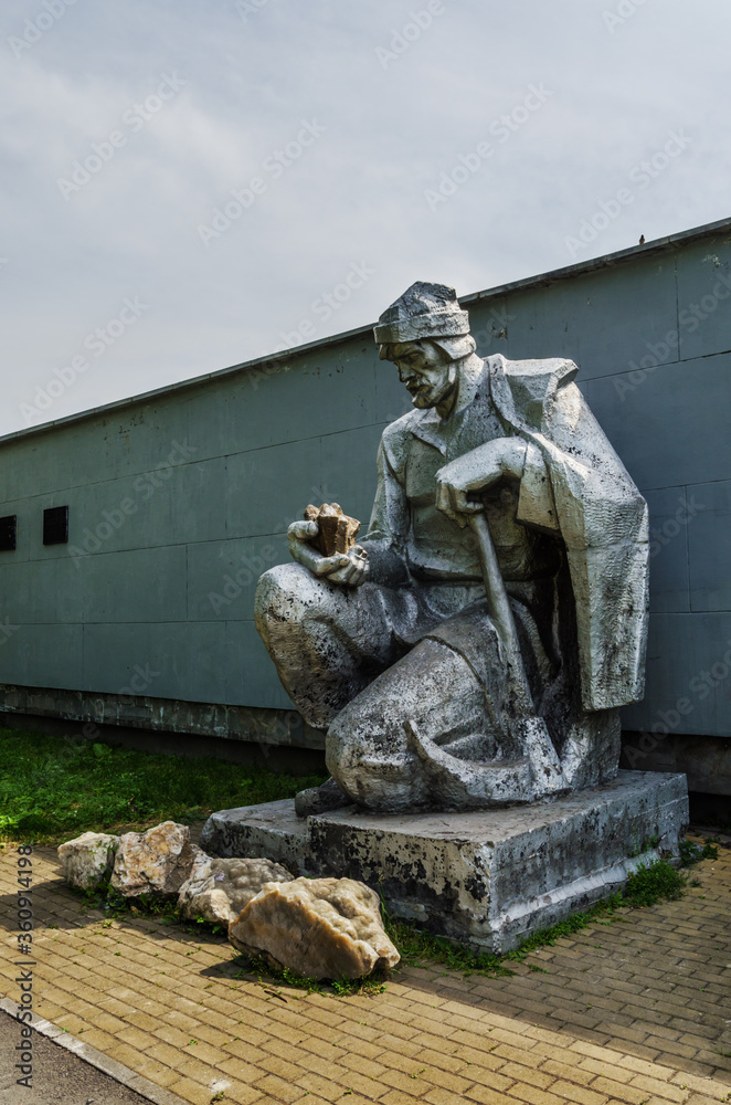 Monument to the discoverer of Russian gold Erofey Markov Stock Photo ...