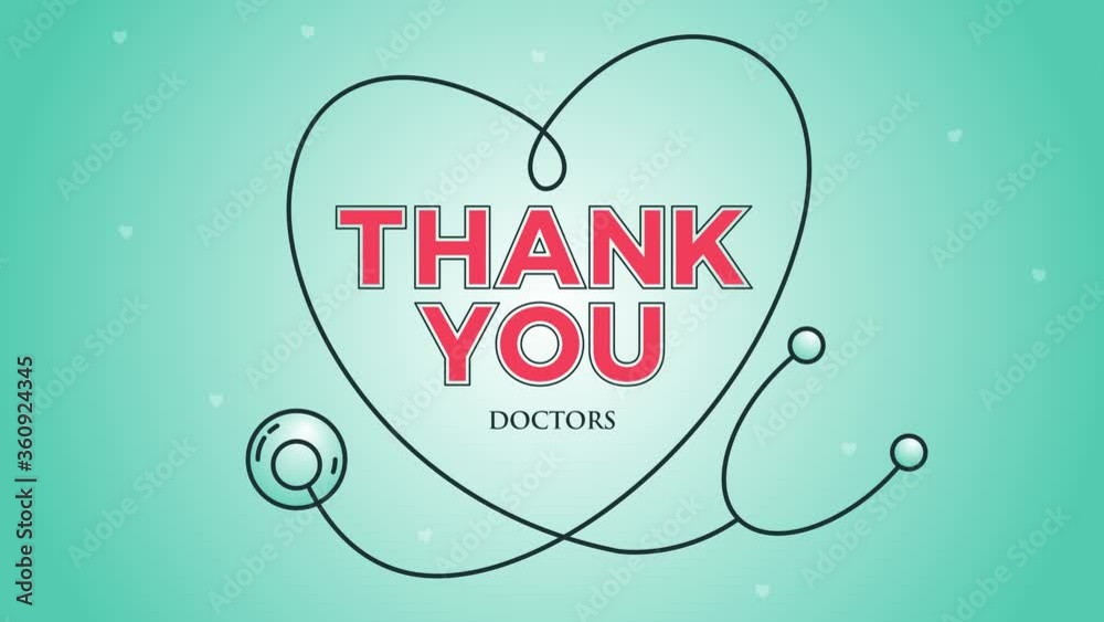 Thank you, doctors, and nurses letter animation. Motion graphics Stock ...