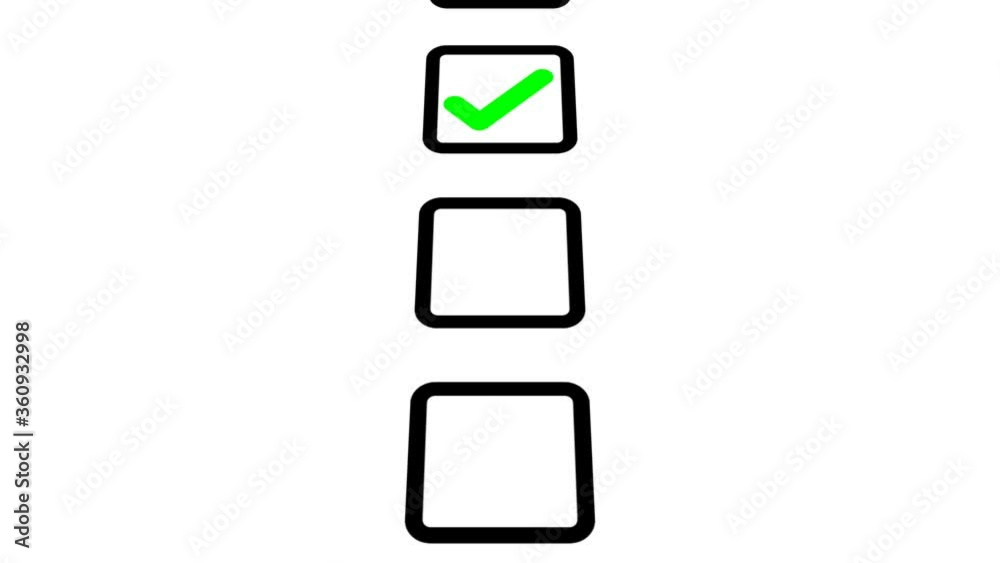 Drawing a green check in a black square checkbox on white background ...
