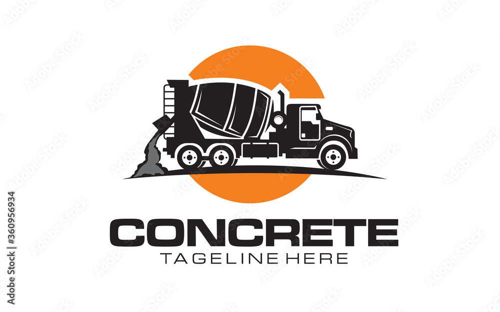 concrete mixer truck logo design Stock Vector | Adobe Stock