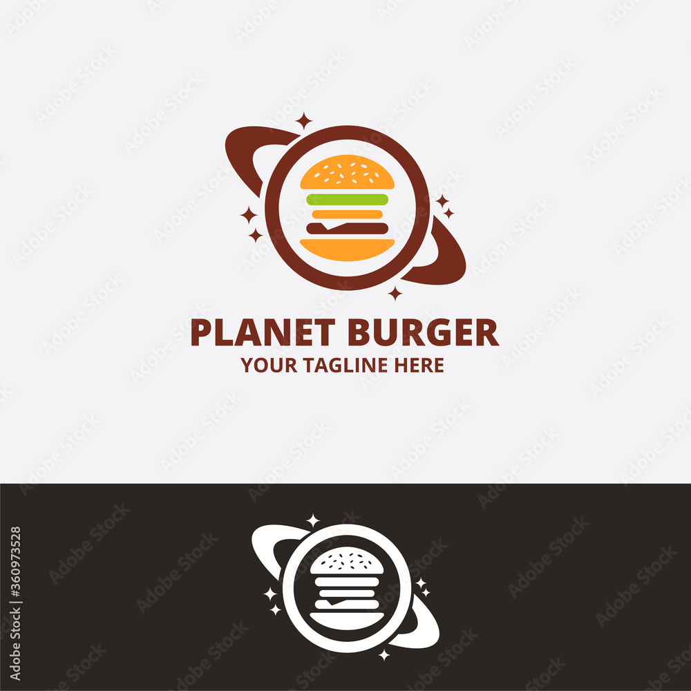 Planet Burger Logo Design Template. Illustration vector graphic of ...