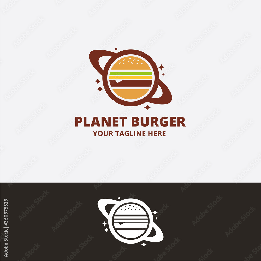 Planet Burger Logo Design Template. Illustration vector graphic of ...