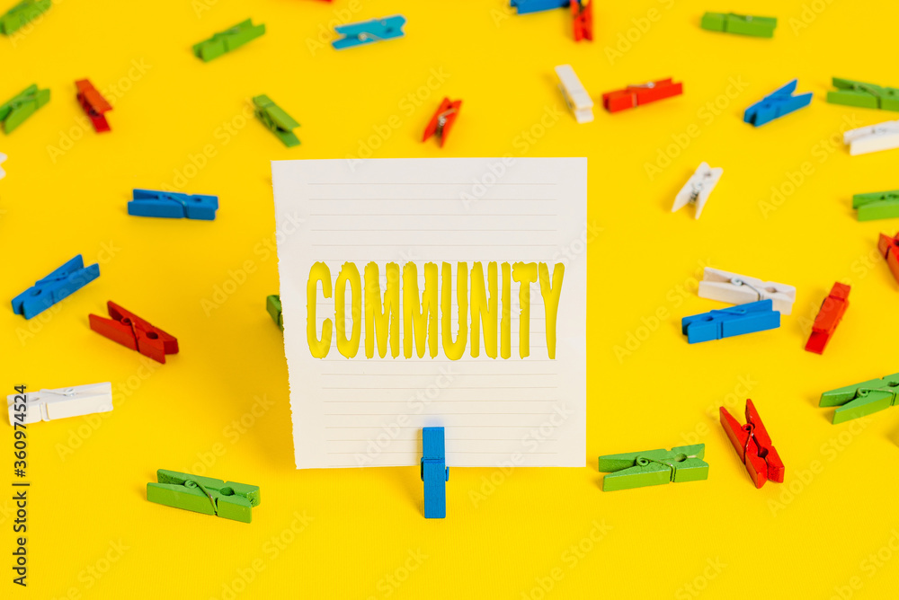 Conceptual hand writing showing Community. Concept meaning group of ...