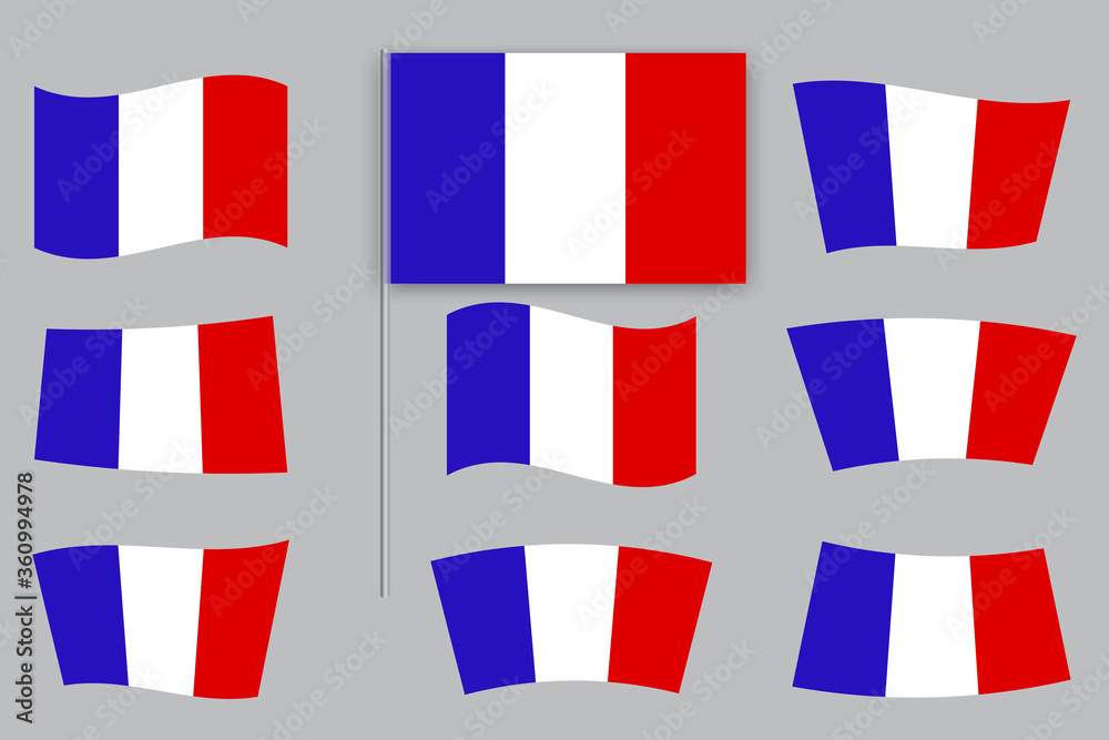 Flags of France. Illustration of a french symbol. National french sign ...