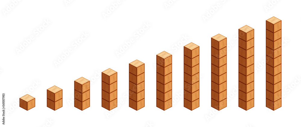Vecteur Stock wooden cubes for children learning counting number one to ...