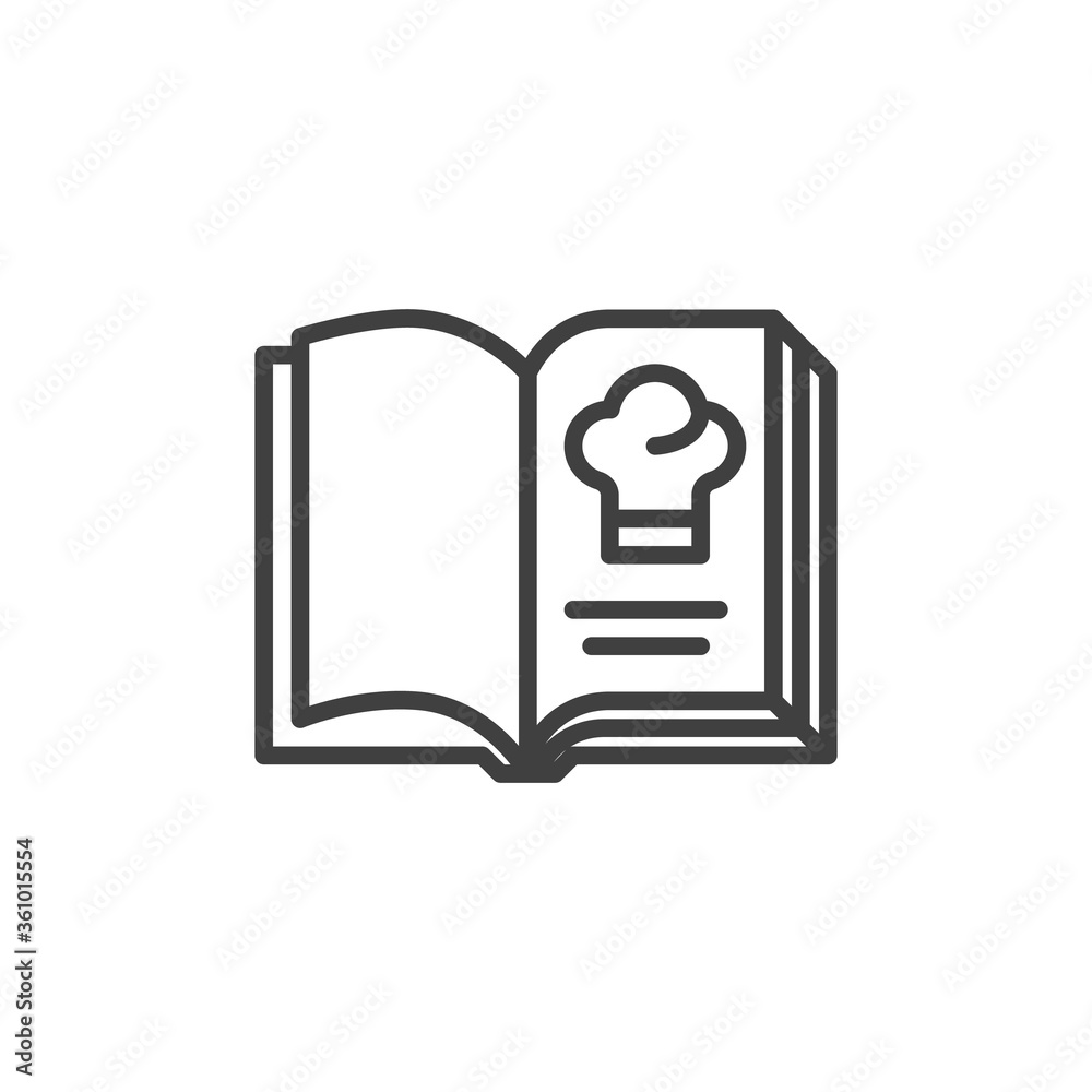 Cooking book line icon. linear style sign for mobile concept and web ...