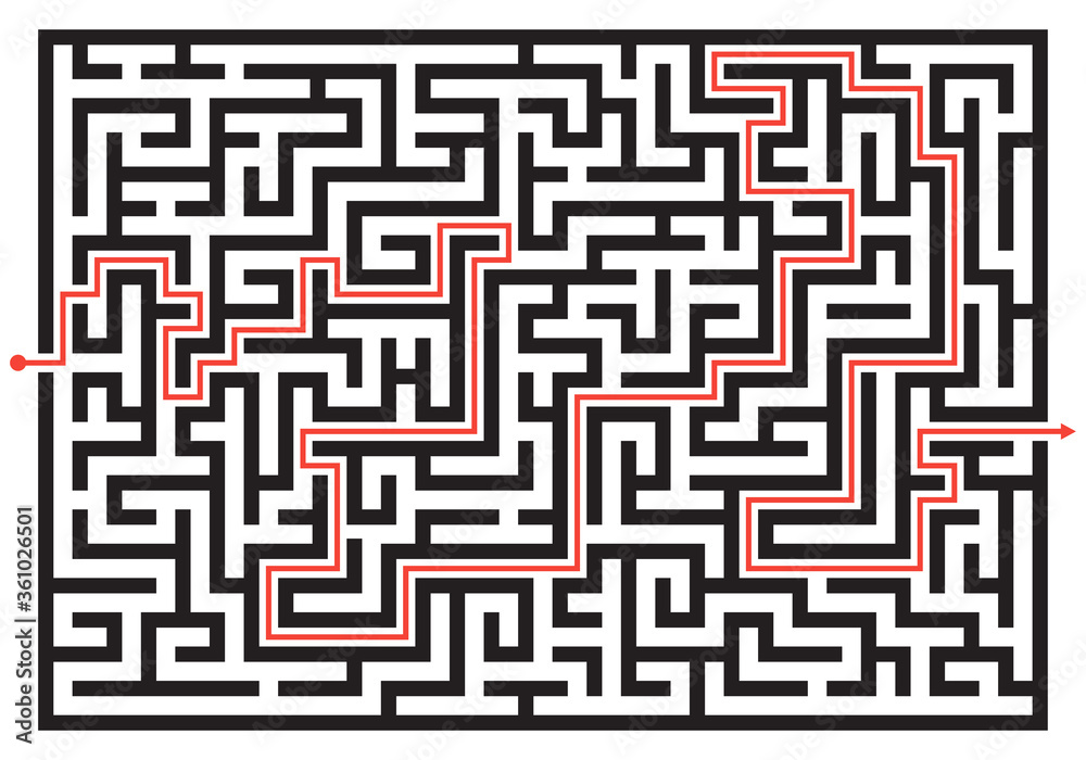 Labyrinth game. Maze or puzzle design. Find the way and right solution ...