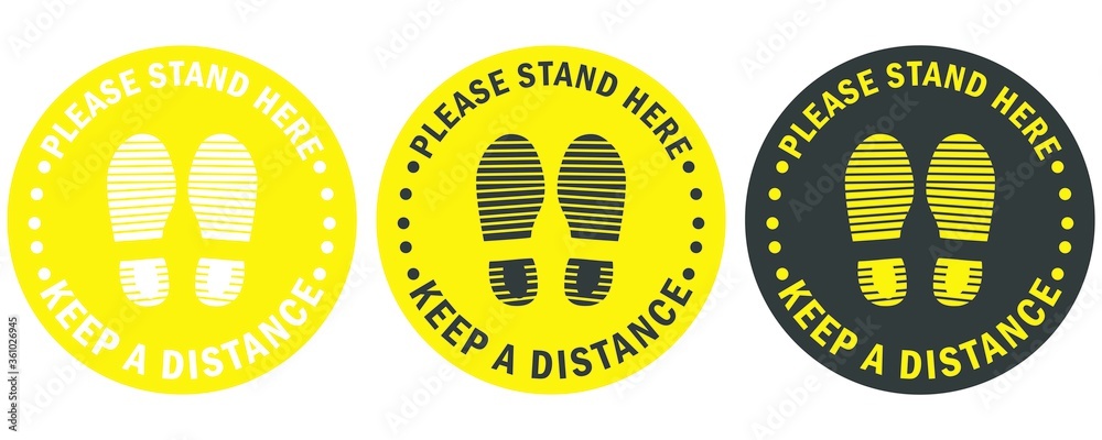 Social distancing concept for preventing coronavirus covid-19 with foot ...