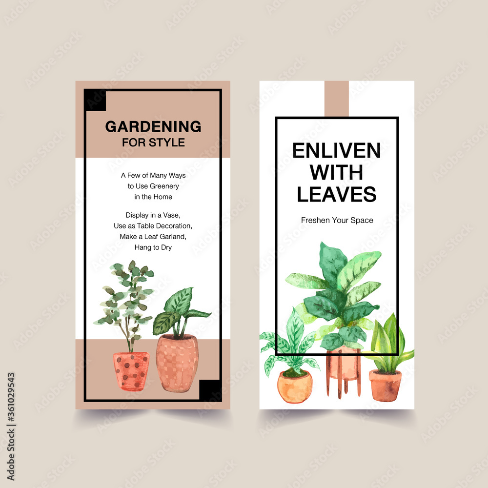 Summer plants flyer template design for leaflet,booklet,brochure and ...