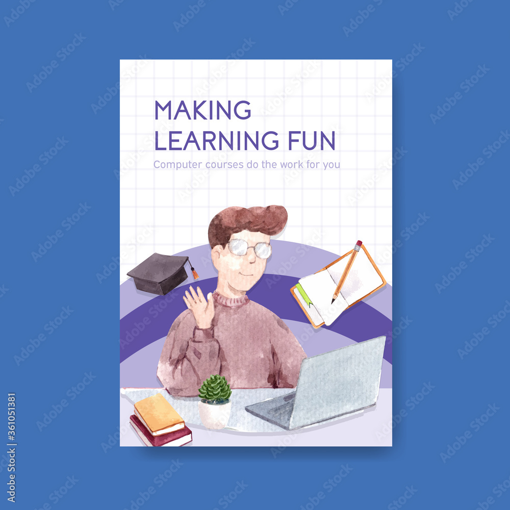 Online education poster concept design for brochure,leaflet and ...