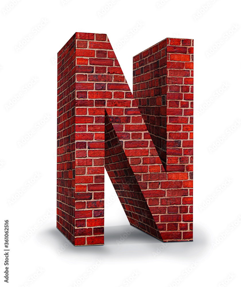 Alphabet Letter N of the alphabet with wall of bricks Stock Photo ...