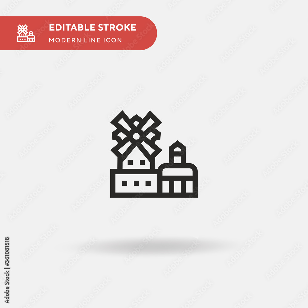 Moulin Rouge Simple vector icon. Illustration symbol design template ...