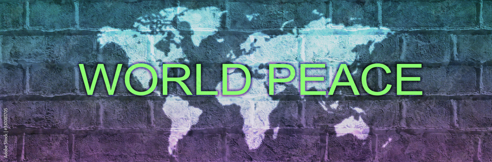 Together we can Achieve World Peace campaign banner - blue and purple ...