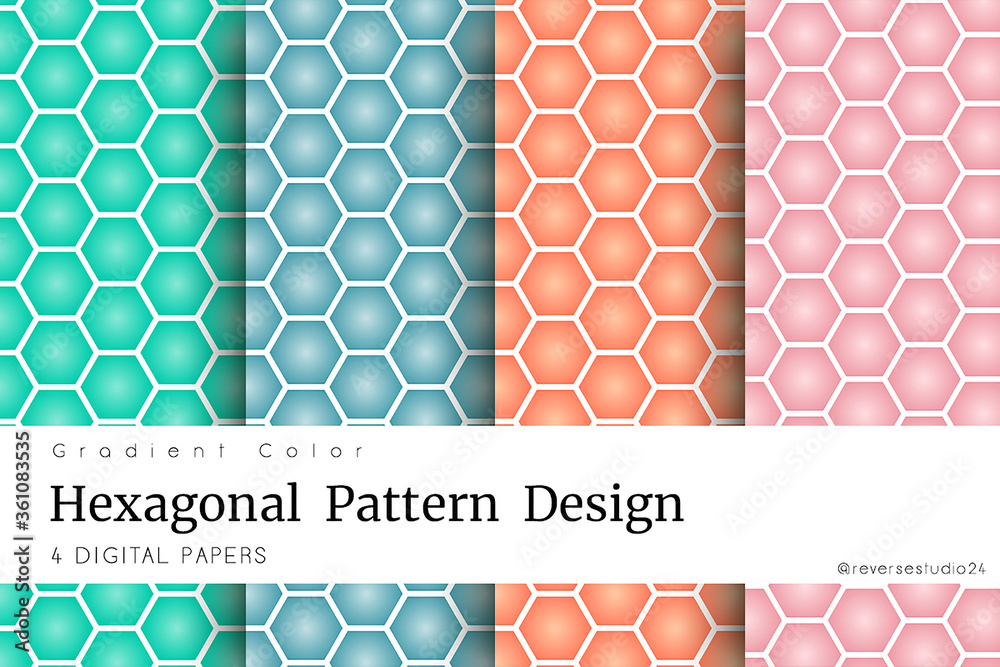Abstract Hexagonal Vector Background Design Set. Polygon Pattern Design ...