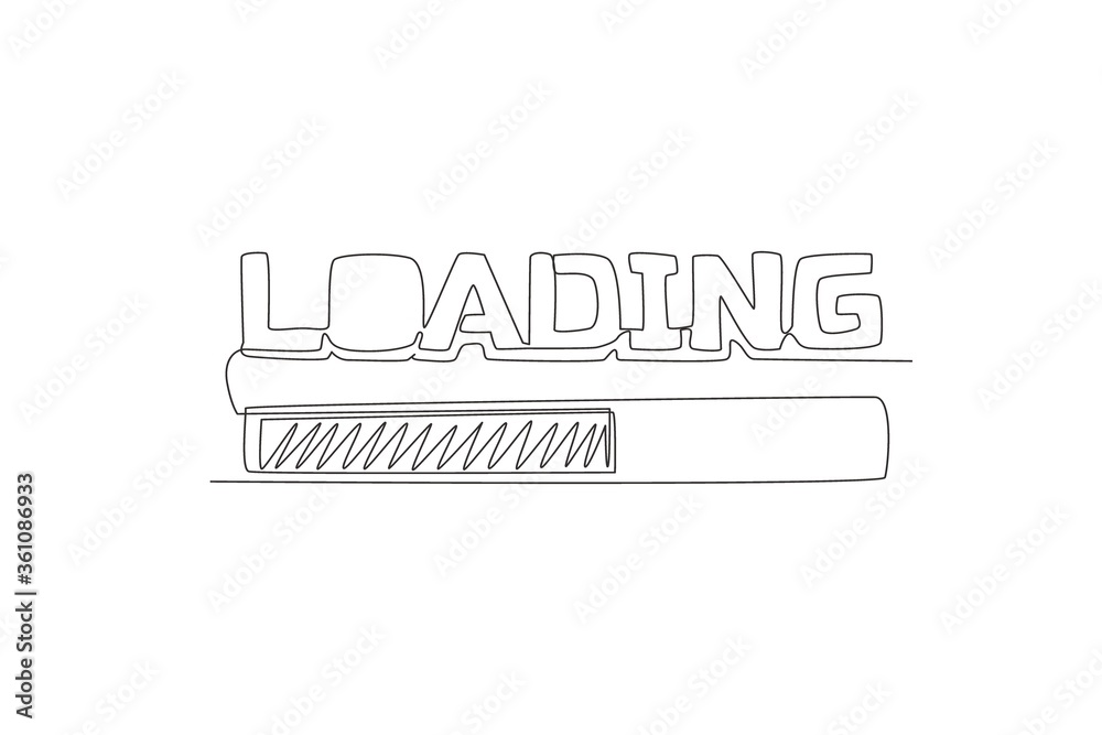 One single line drawing of cute and cool typography icon sign - Loading ...