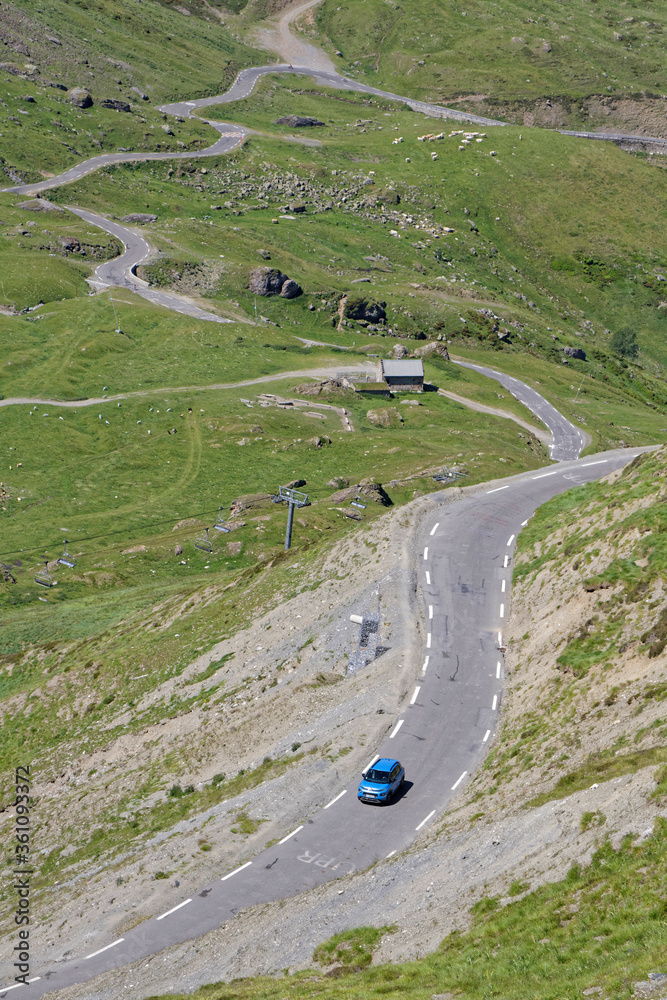 TOURMALET, FRANCE, June 24, 2020 : Col du Tourmalet is the highest ...