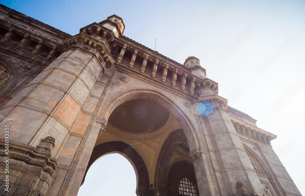 The legendary architecture of the Gateway of India in Mumbai. Stock ...