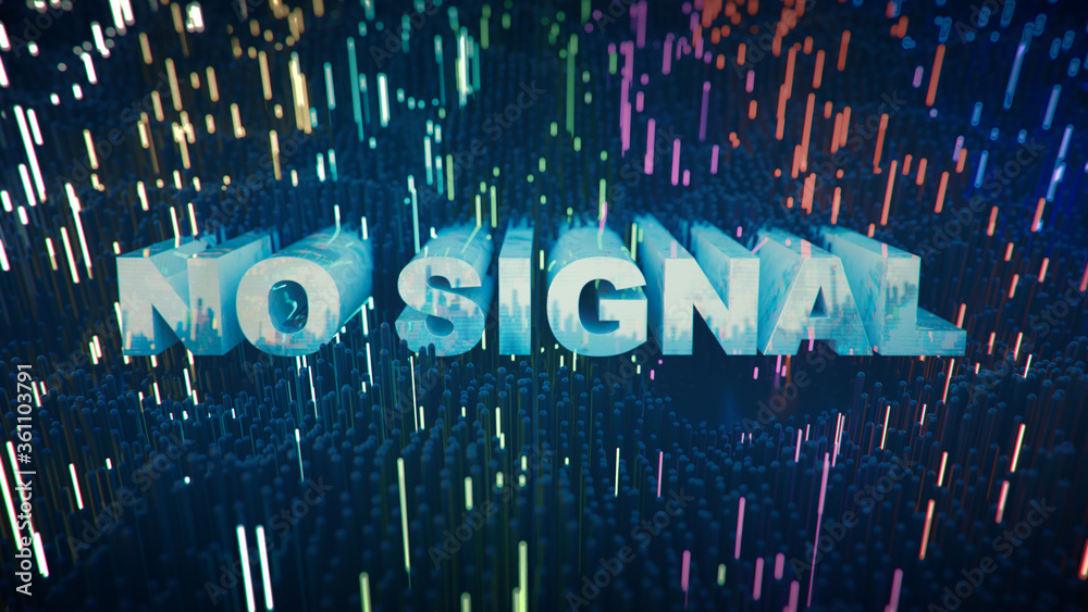 Colorful TV test bars with no signal message 3D render Stock ...