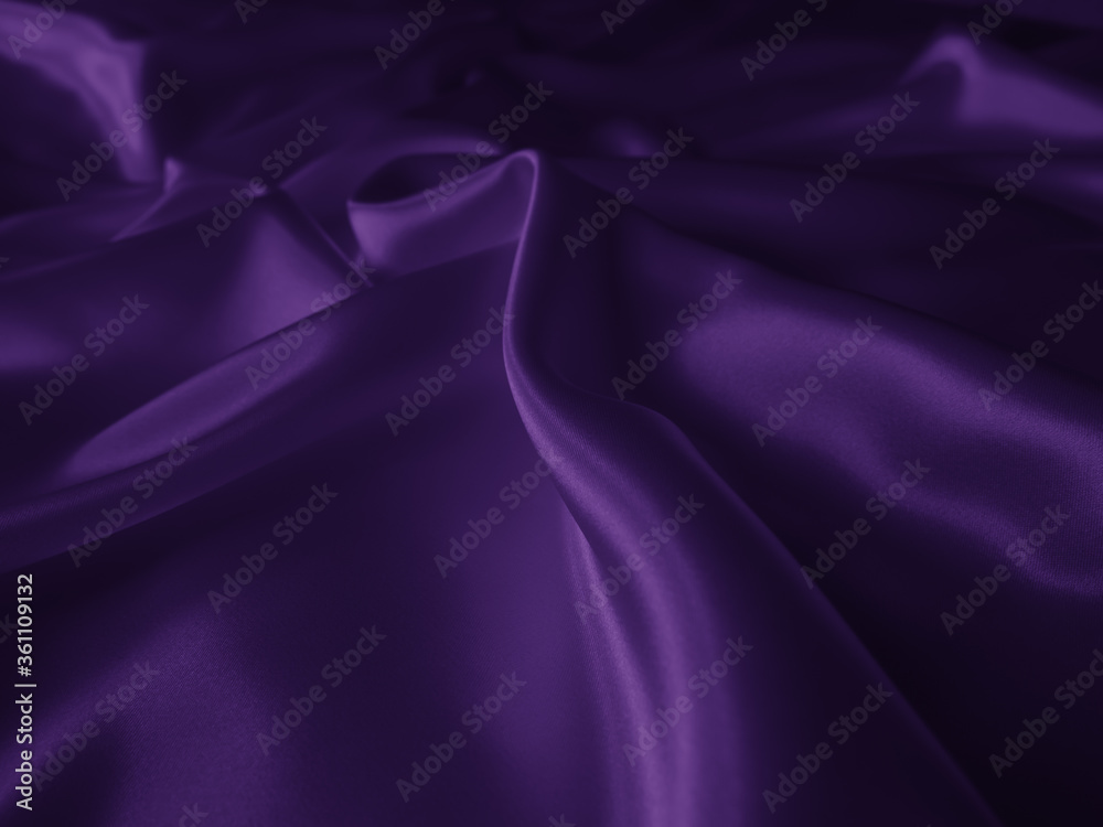 Beautiful elegant wavy violet purple satin silk luxury cloth fabric ...