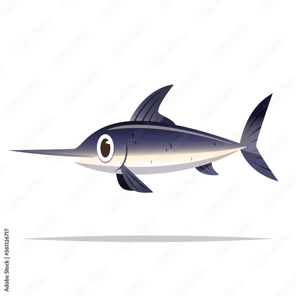 Cartoon swordfish vector isolated illustration Stock Vector | Adobe Stock