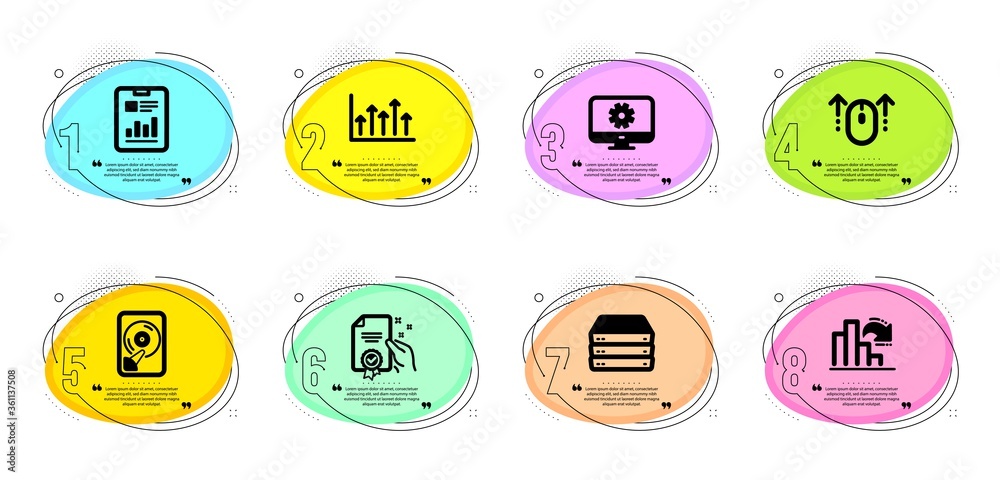Swipe up, Monitor settings and Certificate signs. Timeline infographic ...