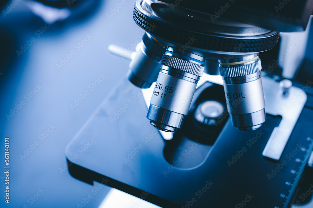 Foto Stock Hight technology microscope at medical science laboratory ...