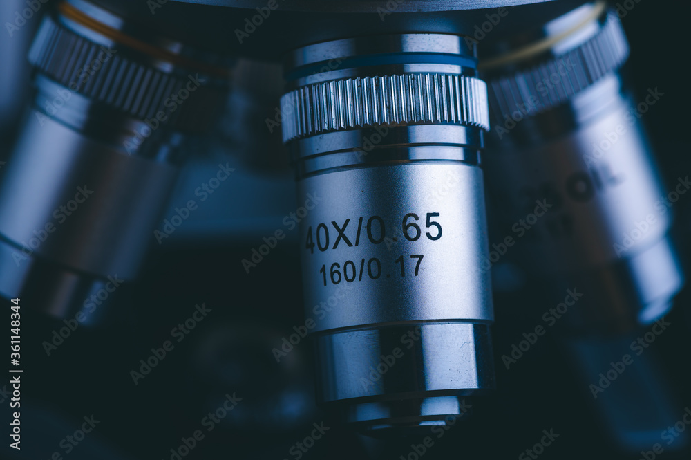 Hight technology microscope at medical science laboratory for ...