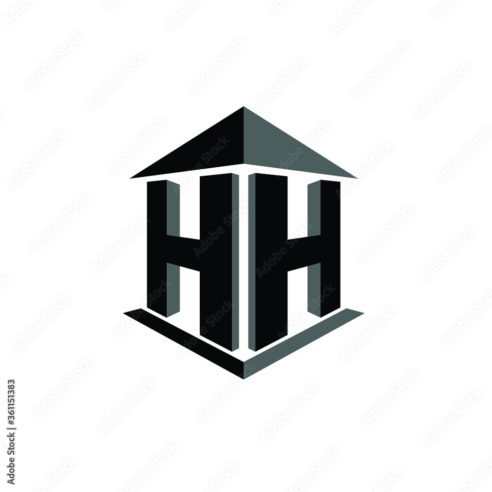 HH real estate logo design Stock Vector | Adobe Stock