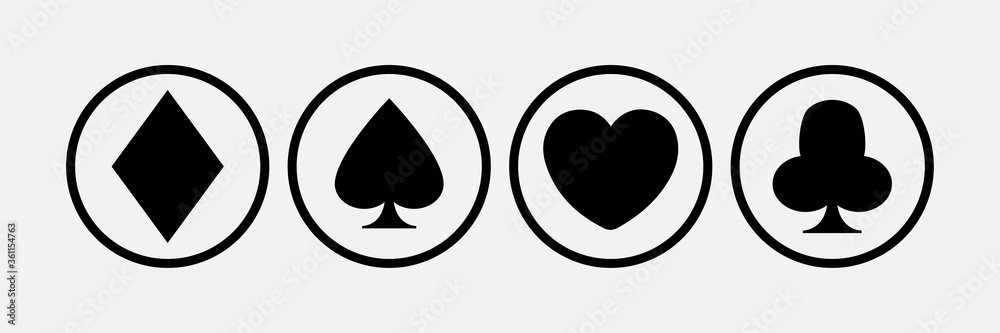 card game icons. Signs and symbols can be used for web, logo, mobile ...