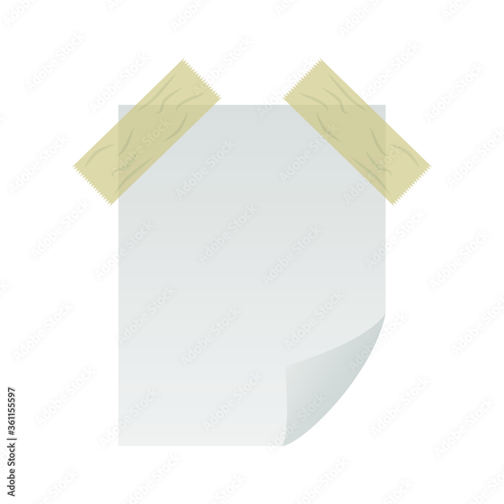 Paper banners for notes are attached with sticky, insulated. Vector ...