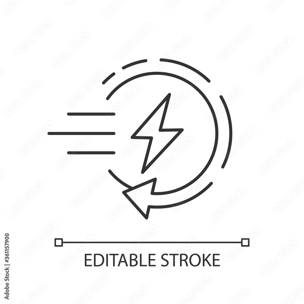 Fast charging linear icon. Quick charge technology, electric vehicle ...
