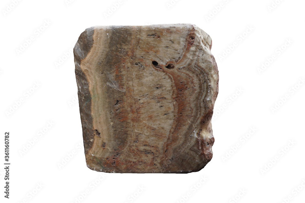 marble rock isolated on a white background, Marble is a non-foliated ...