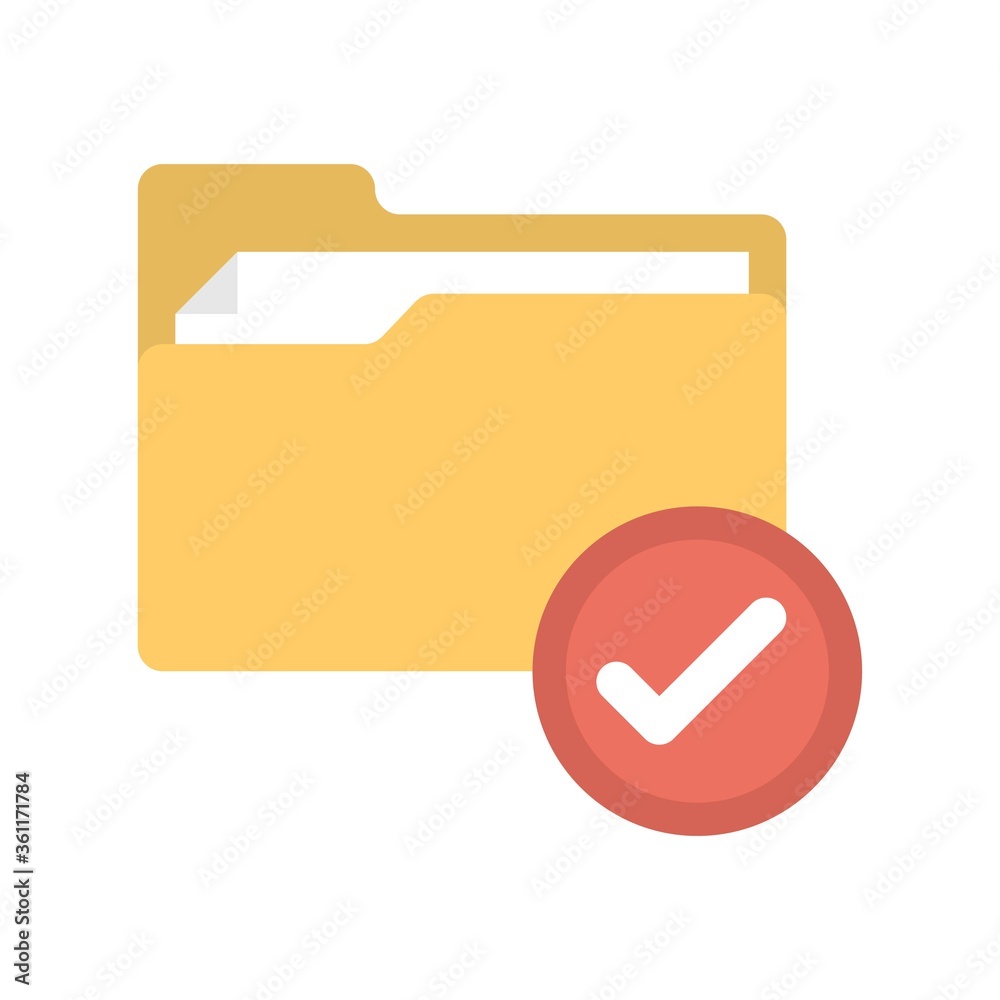 Select folder icon. Computer folder with check mark sign. Stock Vector ...