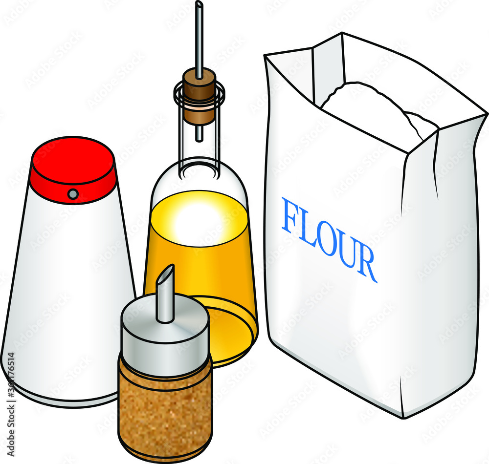 Concept: fast food ingredients. The basic elements needed to build a ...