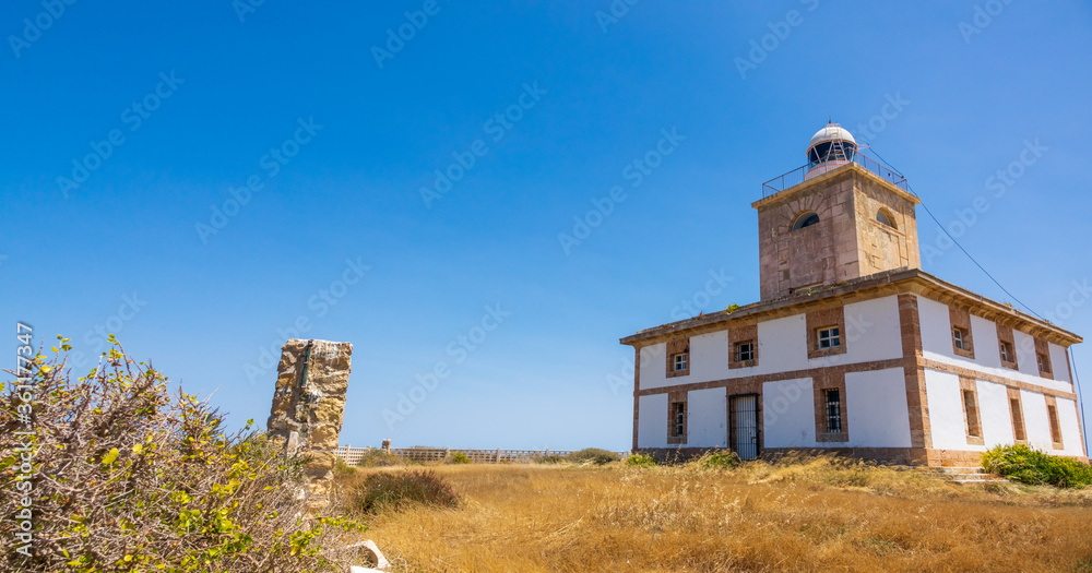 Lighthouse of Tabarca built in 1857. It is in the province of Alicante ...