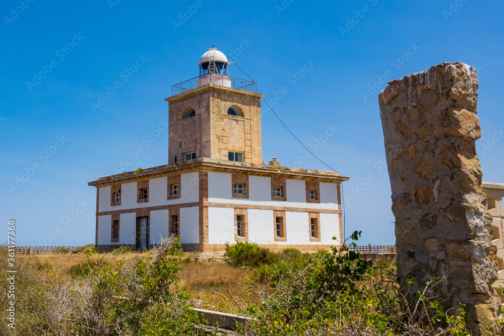 Lighthouse of Tabarca built in 1857. It is in the province of Alicante ...