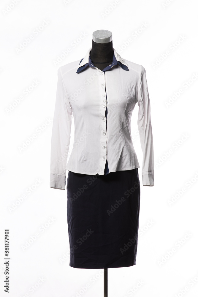 school teacher uniform on a mannequin isolated on white background ...
