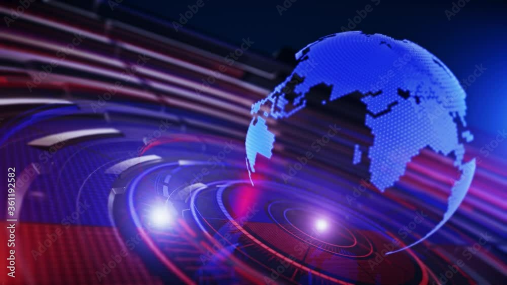 3D World News Background Loop. digital world breaking news Studio ...
