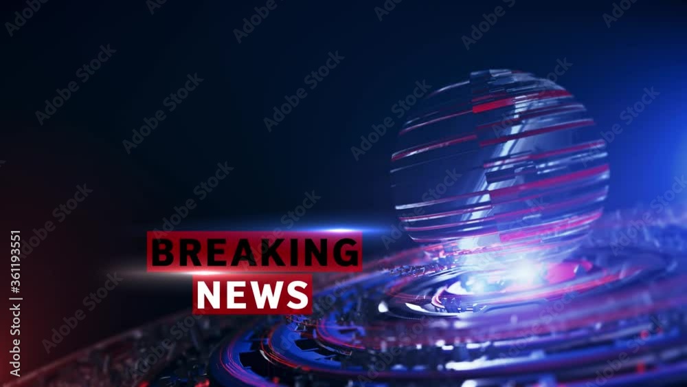 BREAKING NEWS Background Looped, digital world breaking news Studio ...